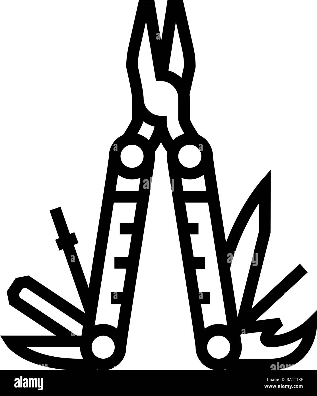 multi tool titanium line icon vector illustration Stock Vector Image ...