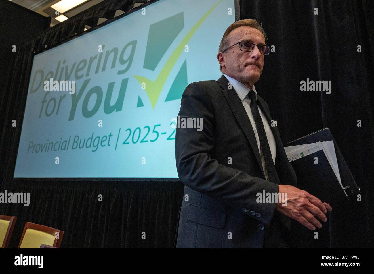 Regina, Can. 19th Mar, 2025. Saskatchewan Ministry of Finance Jim ...