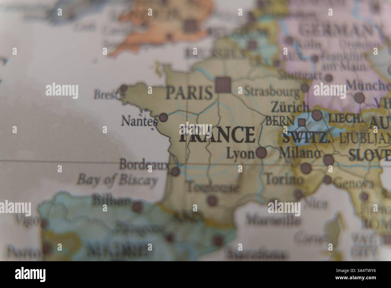 Map of french landmarks hi-res stock photography and images - Alamy