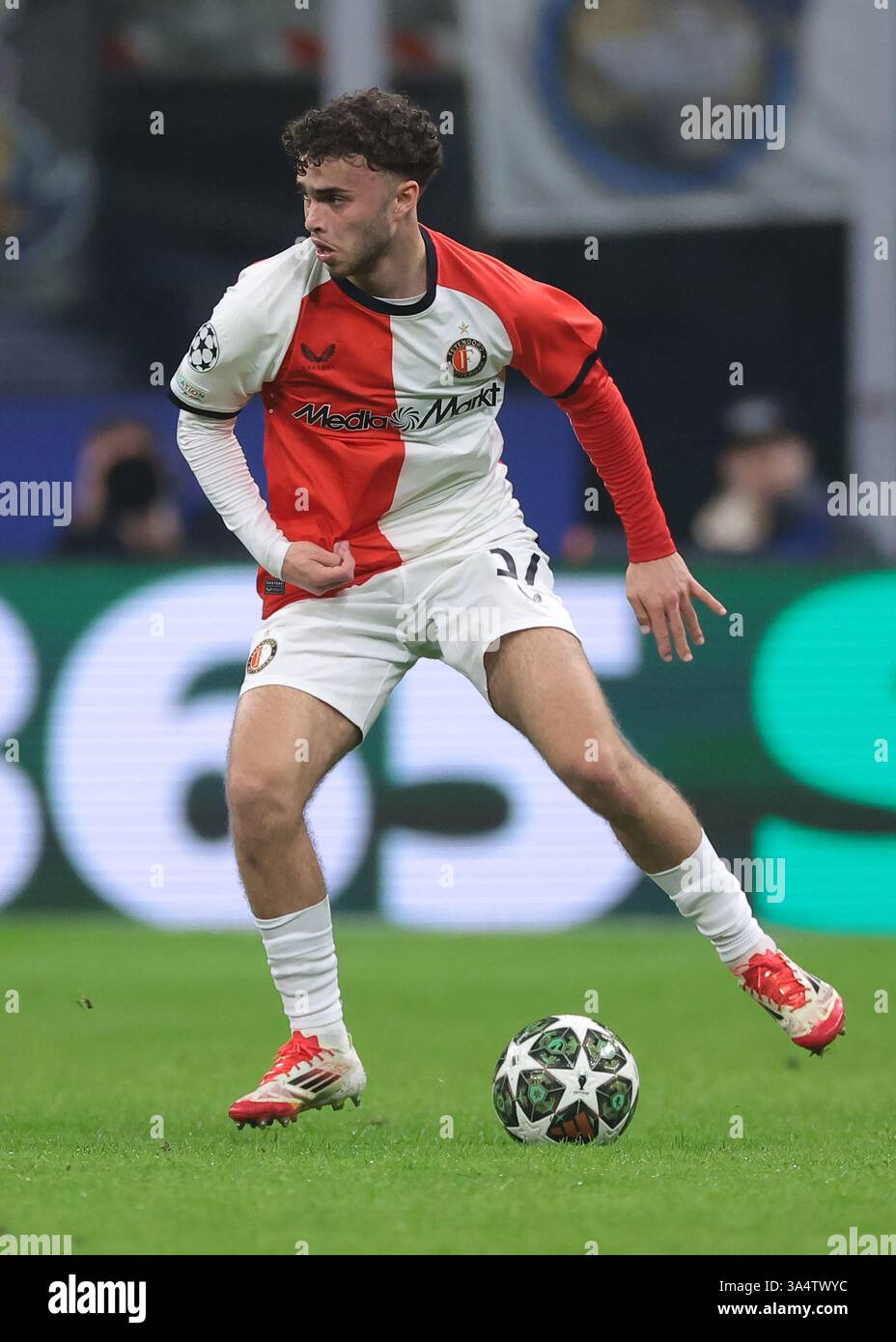 Milan, Italy. 11th Mar, 2025. Aymen Sliti of Feyenoord during the UEFA ...