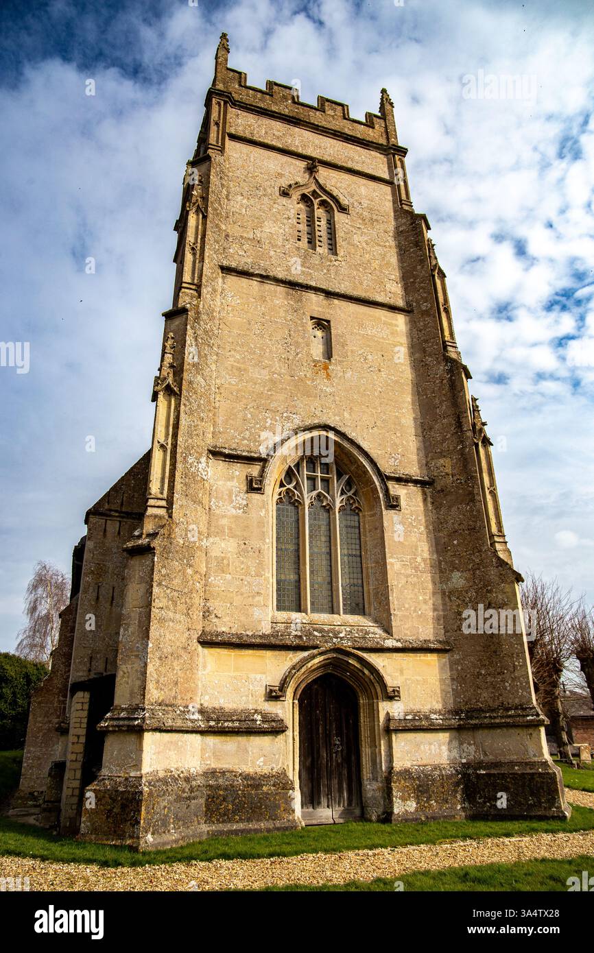 All Saint Church Marden Wiltshire medieval stone church tower with ...