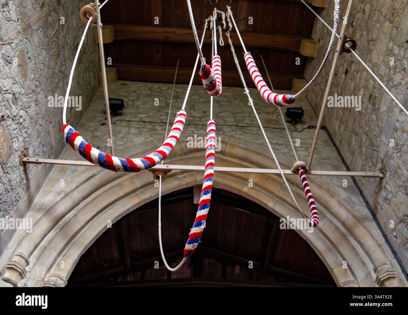 Church bell ropes ringing hi-res stock photography and images - Alamy