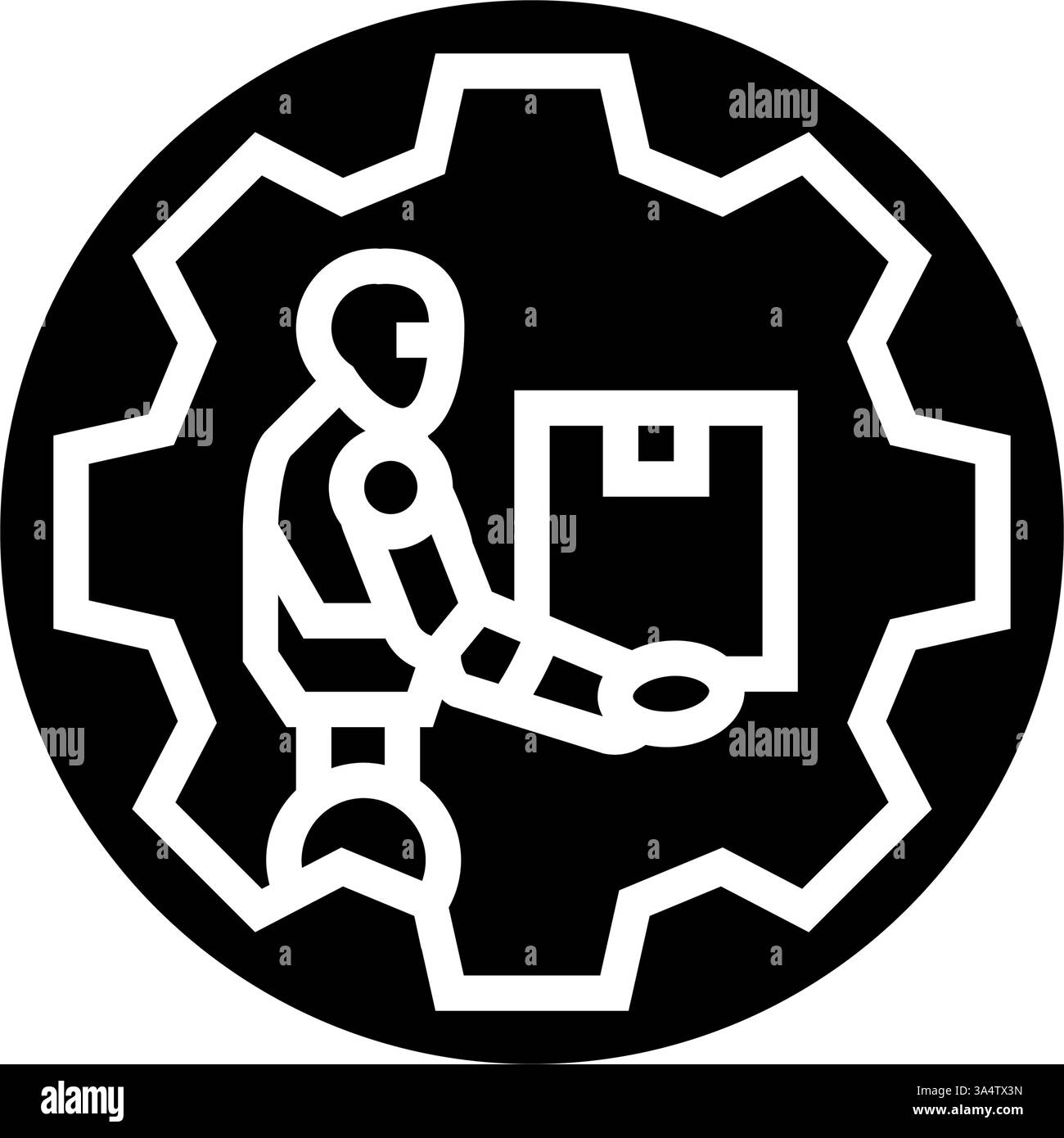 automation robot deep learning glyph icon vector illustration Stock ...