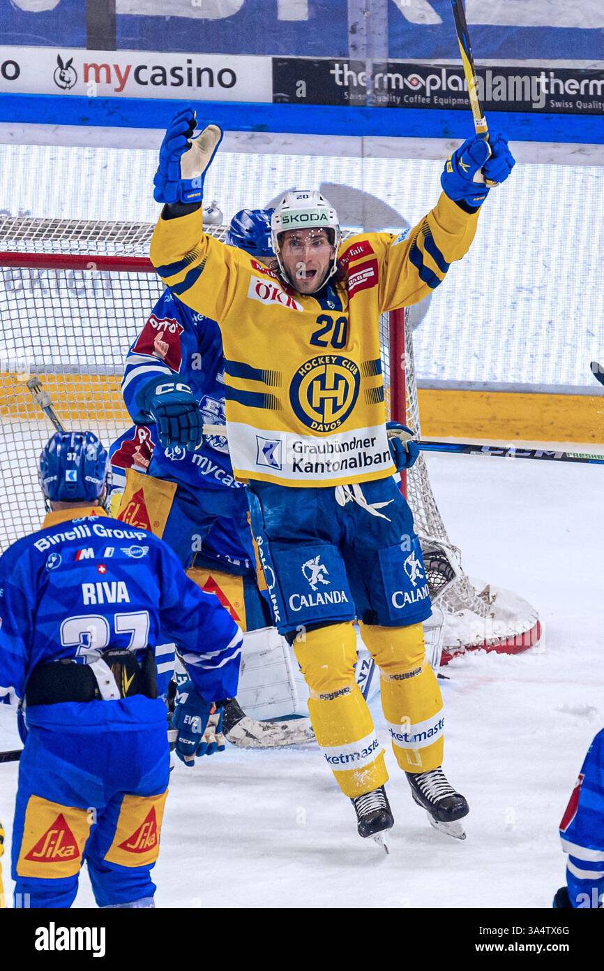 Michael Fora #20 (HC Davos) celebrates - March 18, 2025 - National ...