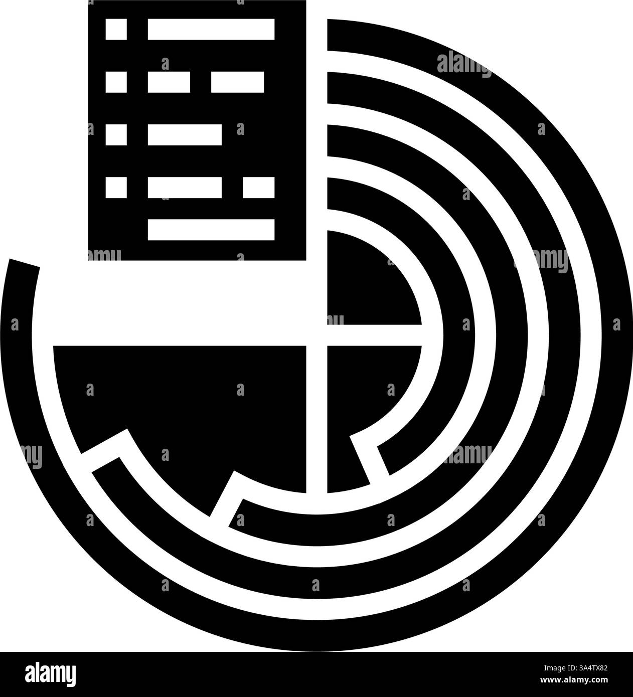 data visualization chart deep learning glyph icon vector illustration ...