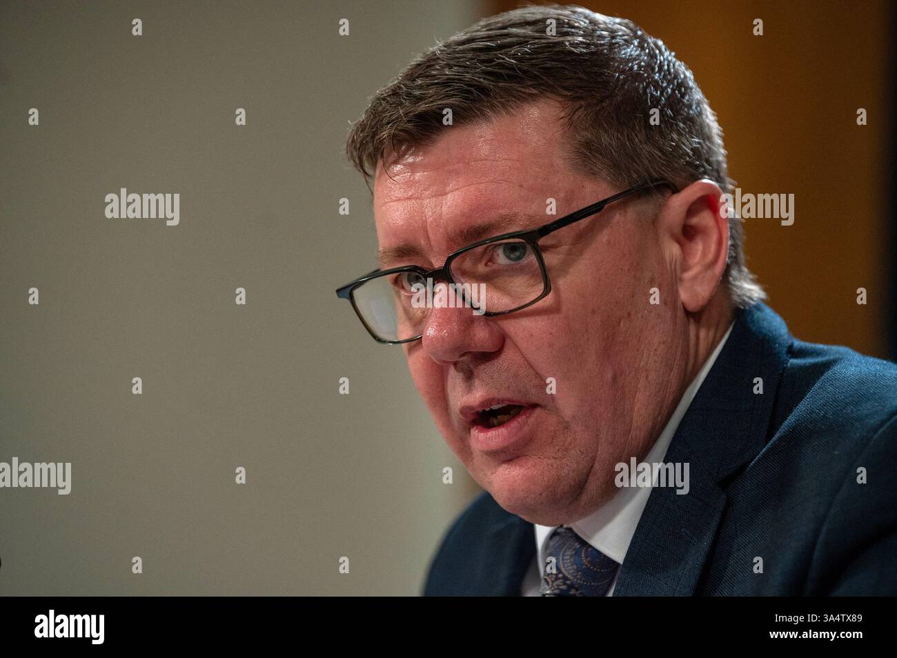 Regina, Can. 19th Mar, 2025. Premier of Saskatchewan Scott Moe speaks ...