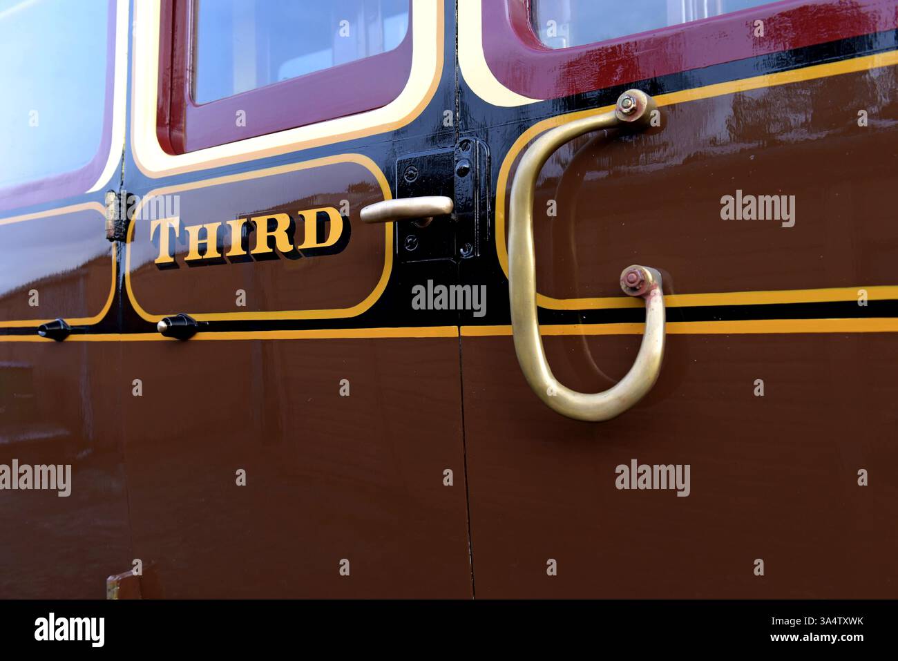 Newly restored GWR third-class carriage No 4786 built 1925 at Bewdley ...