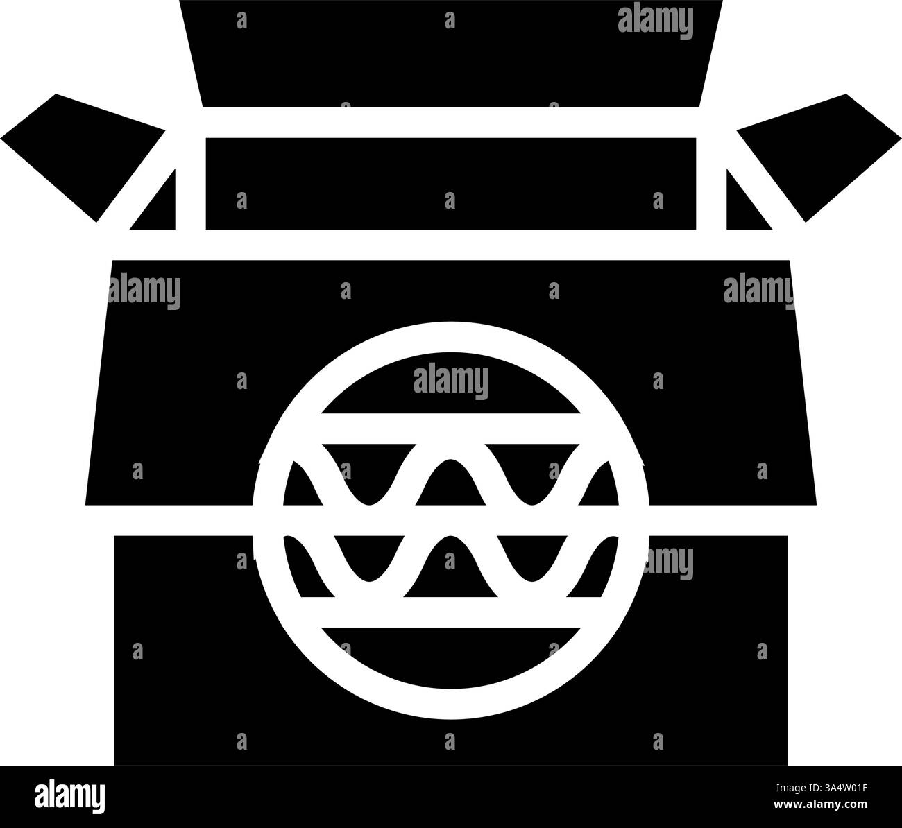 corrugated box cardboard packaging glyph icon vector illustration Stock ...