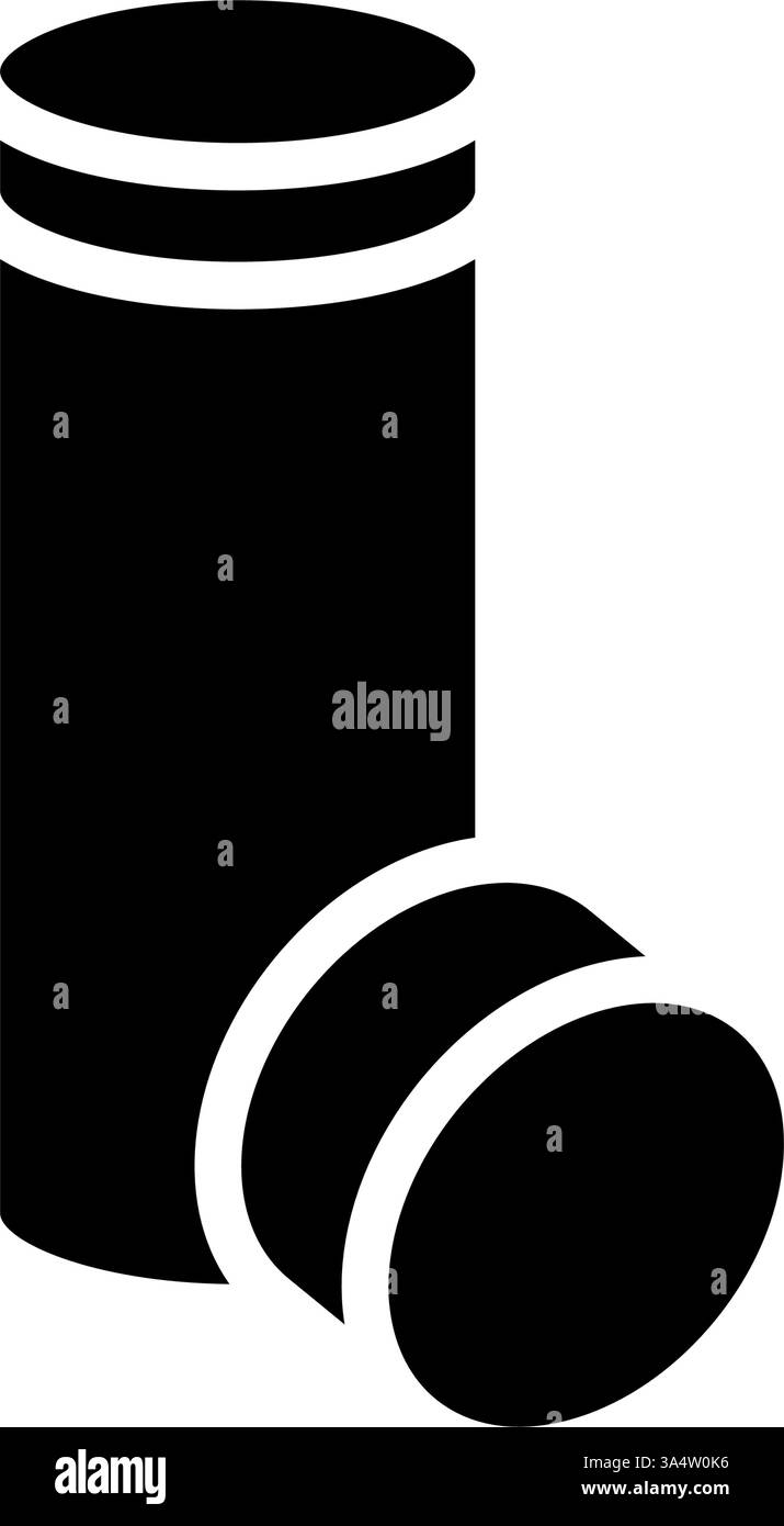 tube cap cardboard packaging glyph icon vector illustration Stock ...