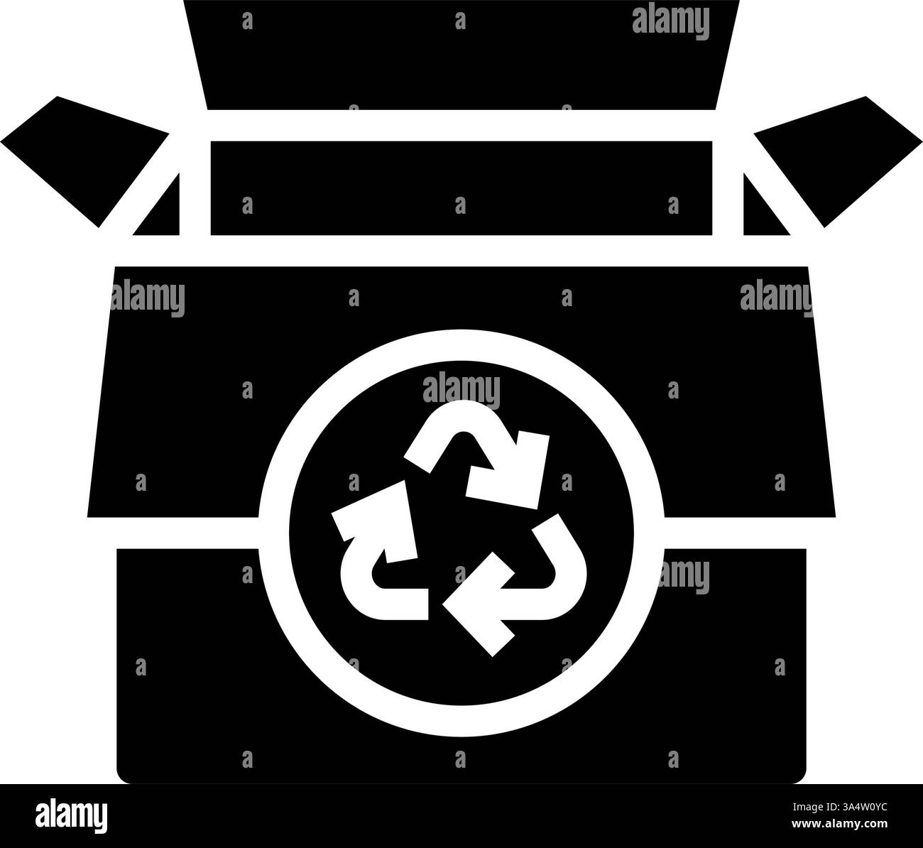 reusable box cardboard packaging glyph icon vector illustration Stock ...