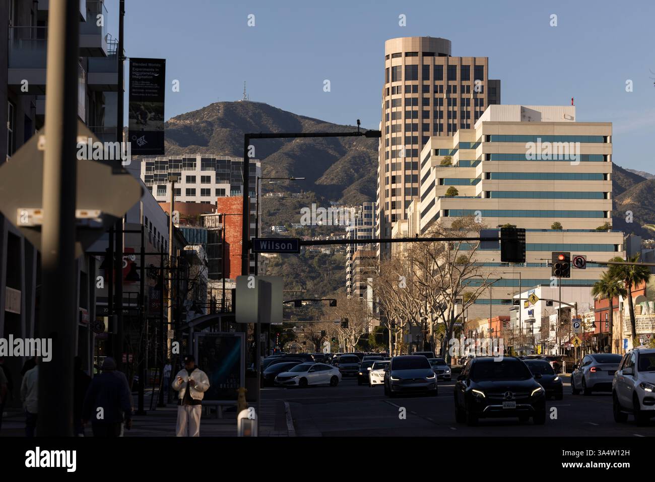 Glendale, California, USA - March 15, 2025: Afternoon traffic passes ...