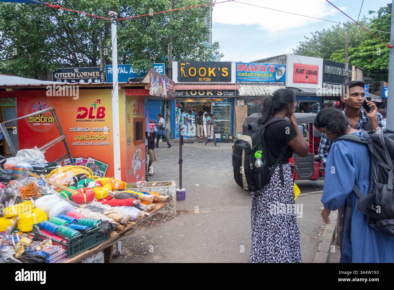 Colombo Sri Lanka - September 2 2024; People in street of market stalls ...