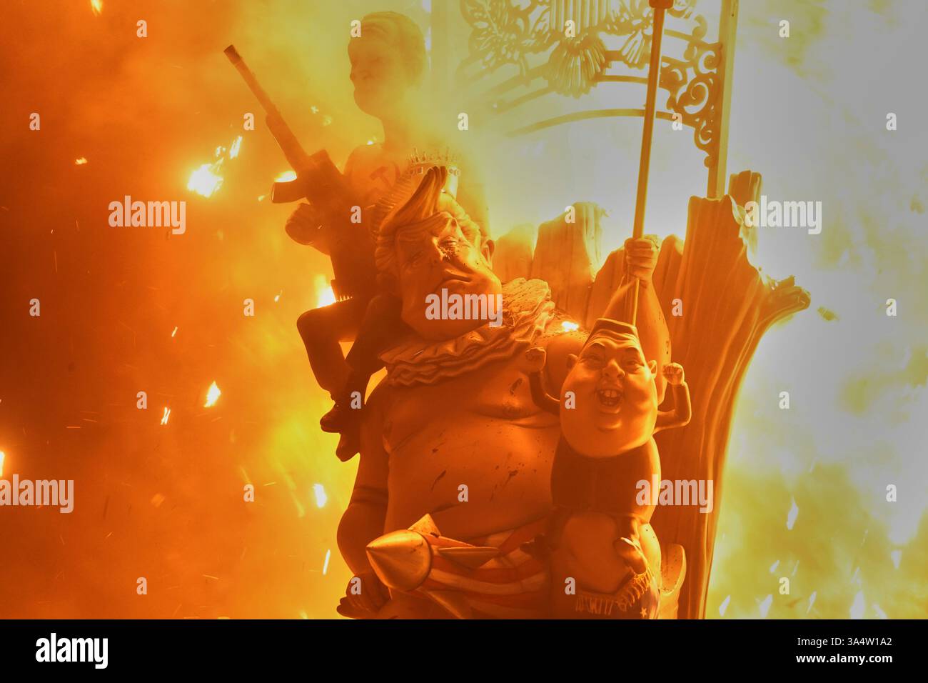 Cardboard sculptures known as "Ninots" depicting U.S. President Donald ...