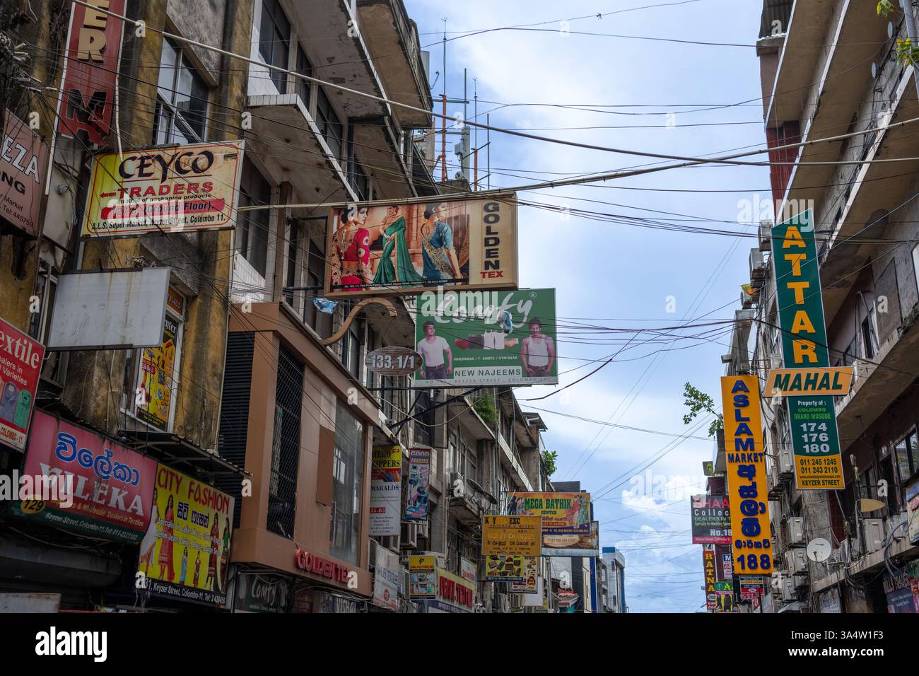 Colombo Sri Lanka - September 2 2024; Looking up at jumble of ...