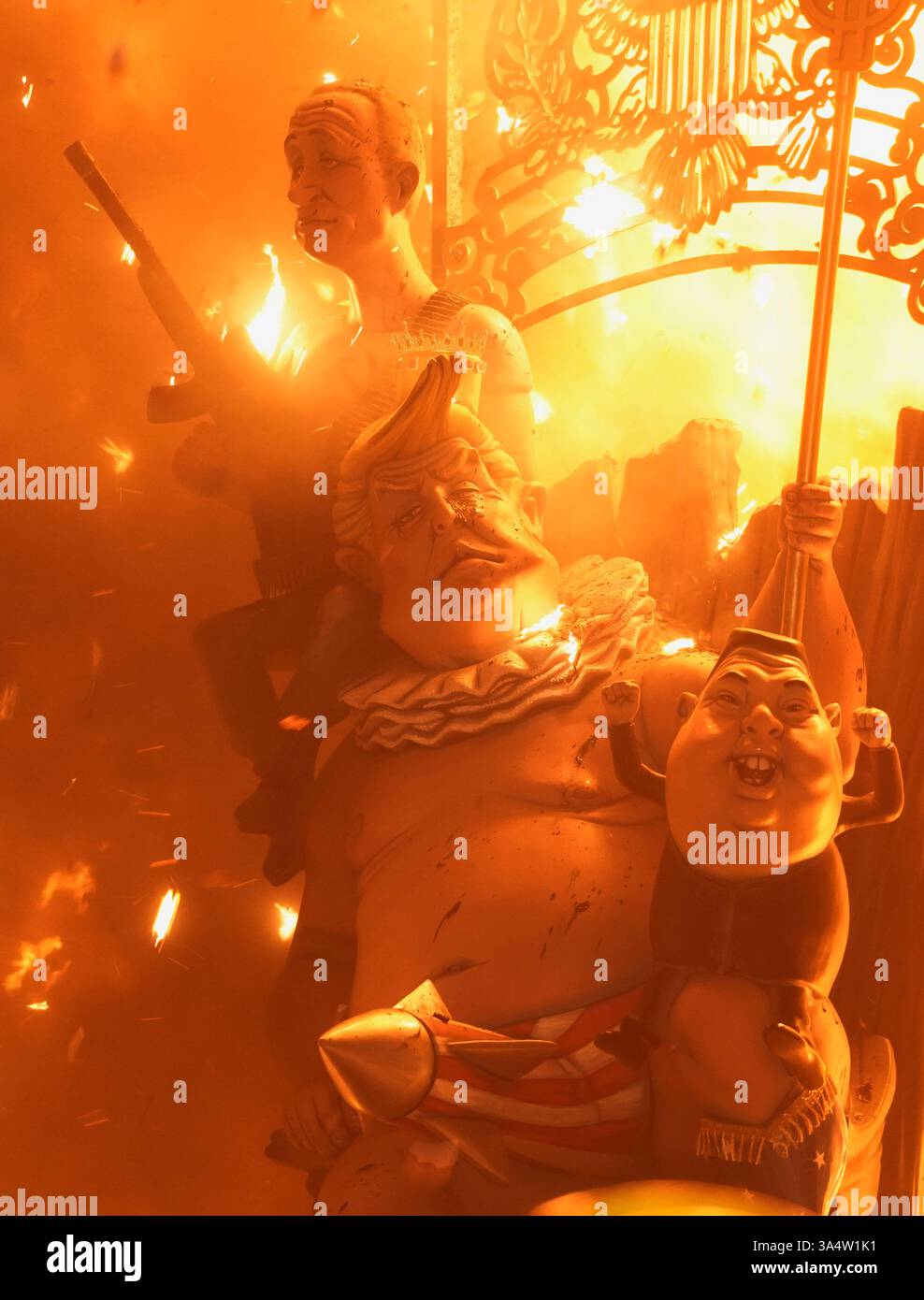 Cardboard sculptures known as "Ninots" depicting U.S. President Donald ...