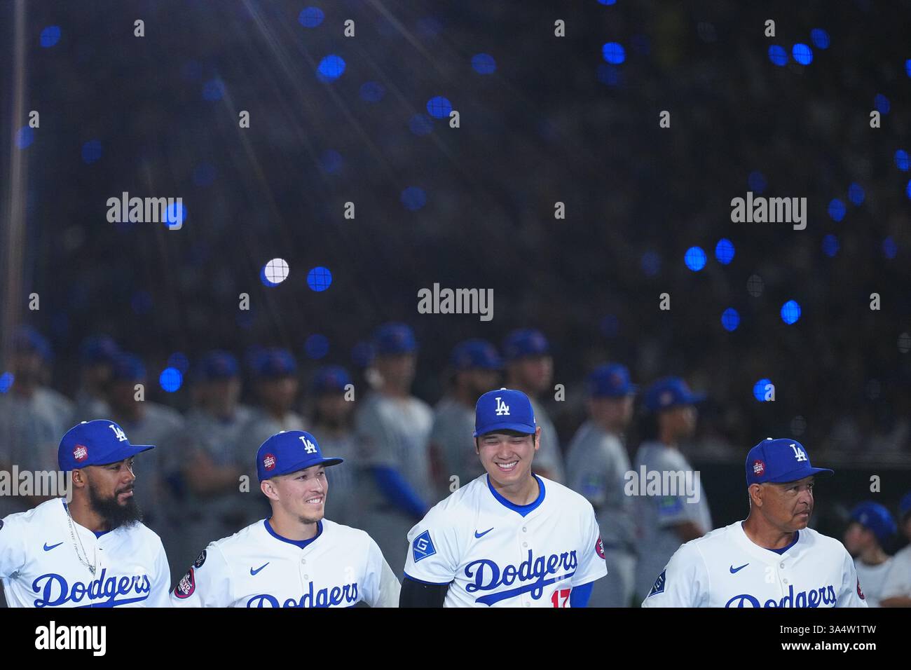 Tokyo, Japan. 19th Mar, 2025. Shohei Ohtani (Dodgers), Tommy Edman ...