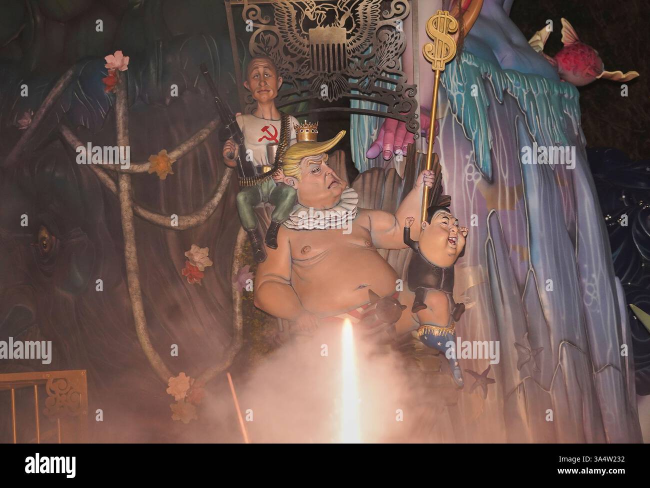 Cardboard sculptures known as "Ninots" depicting U.S. President Donald ...