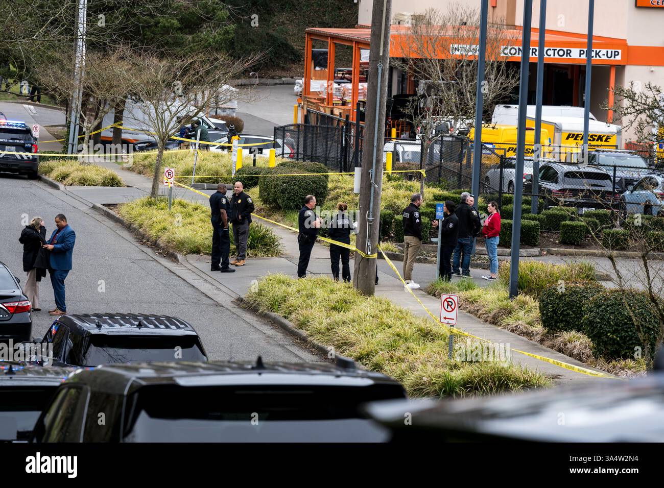 Seattle, USA. 19th Mar 2025. Just after noon a report of an officer ...