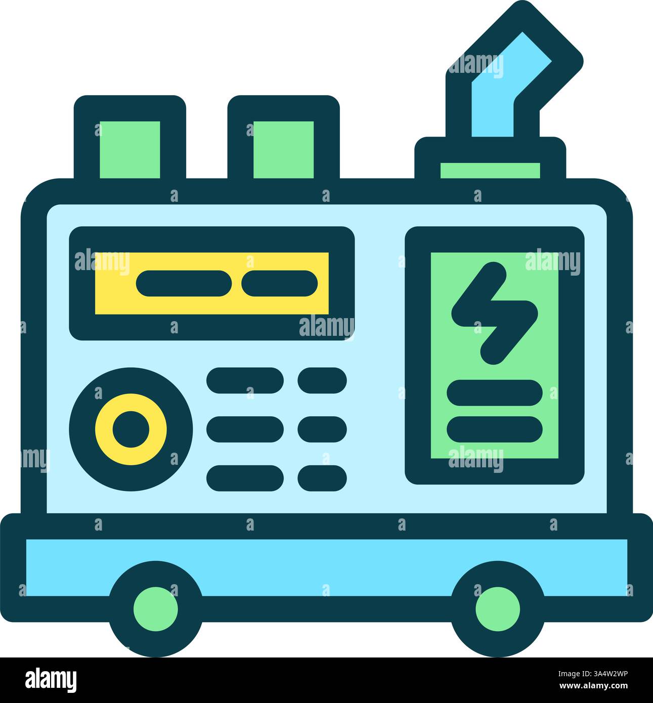 Icon Line Colored portable generator diesel engine power source ...