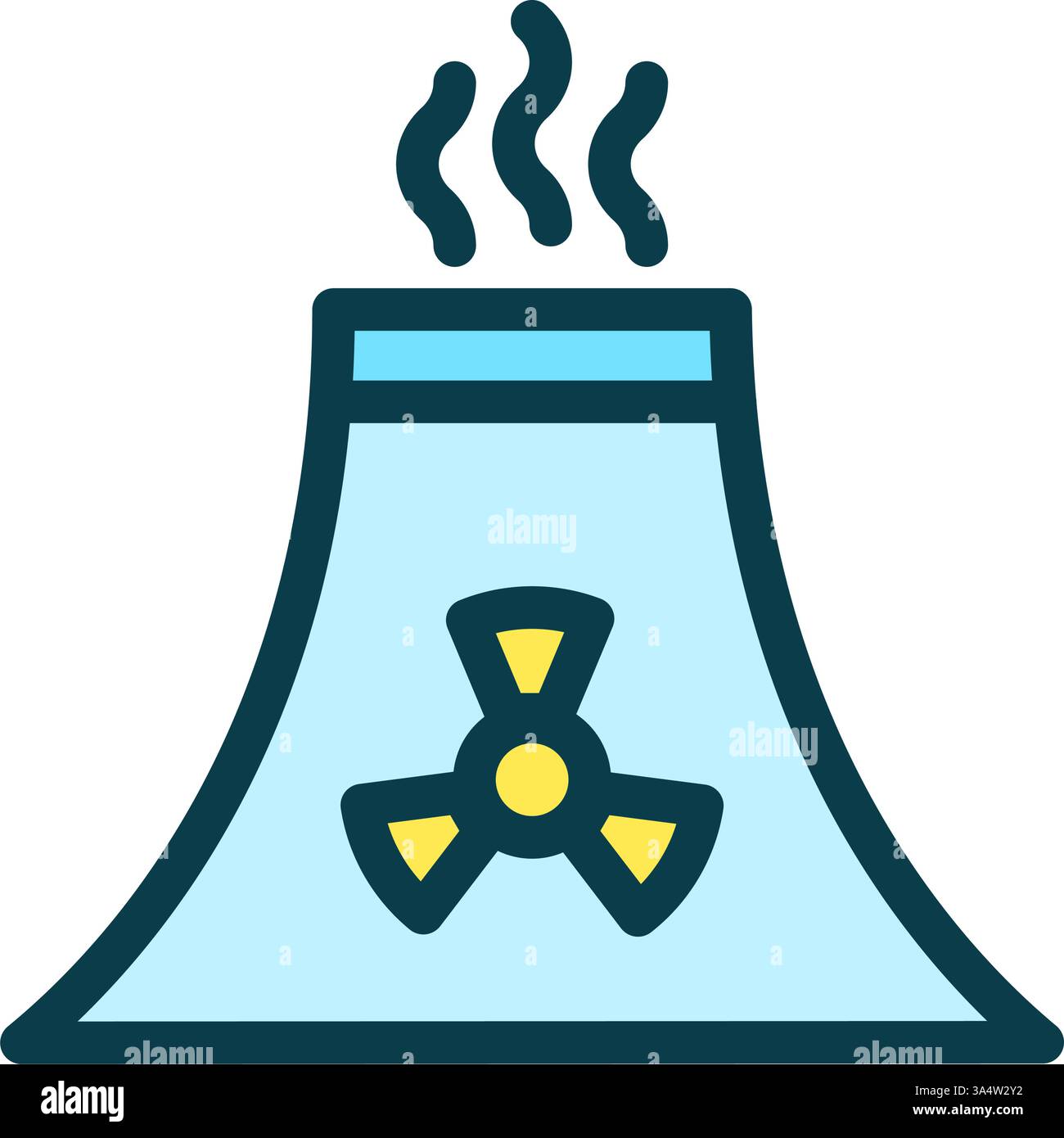 Icon Line Colored nuclear reactor power plant. Renewable energy ...
