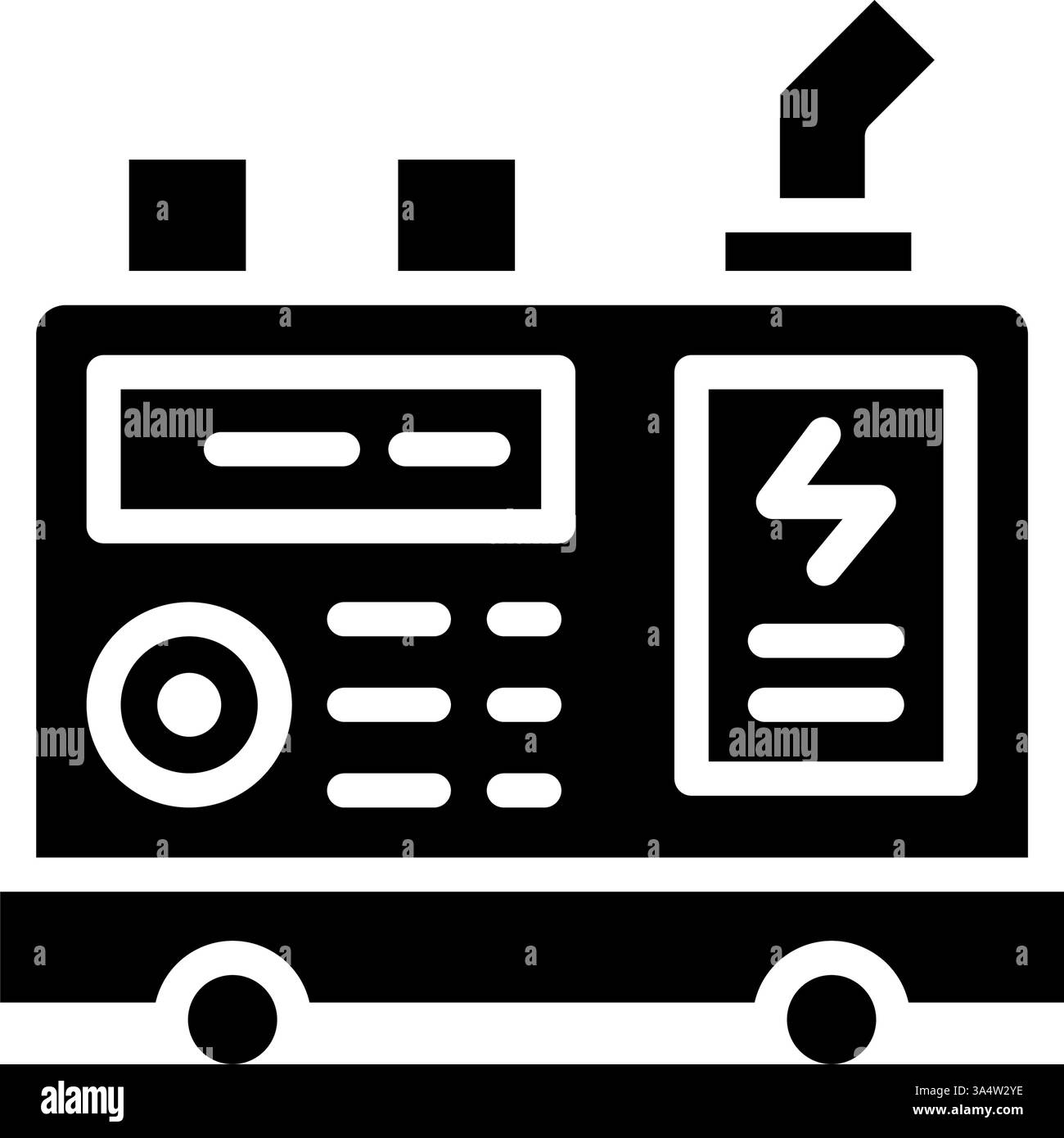 Icon Glyph portable generator diesel engine power source. Renewable energy, ecology and energy ...
