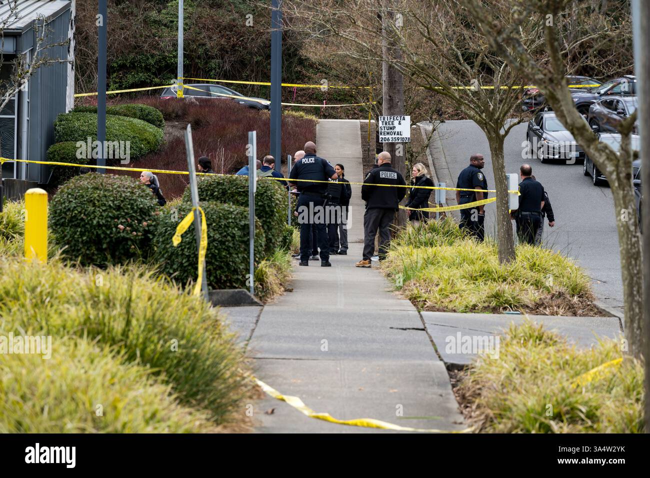 Seattle, USA. 19th Mar 2025. Just after noon a report of an officer ...