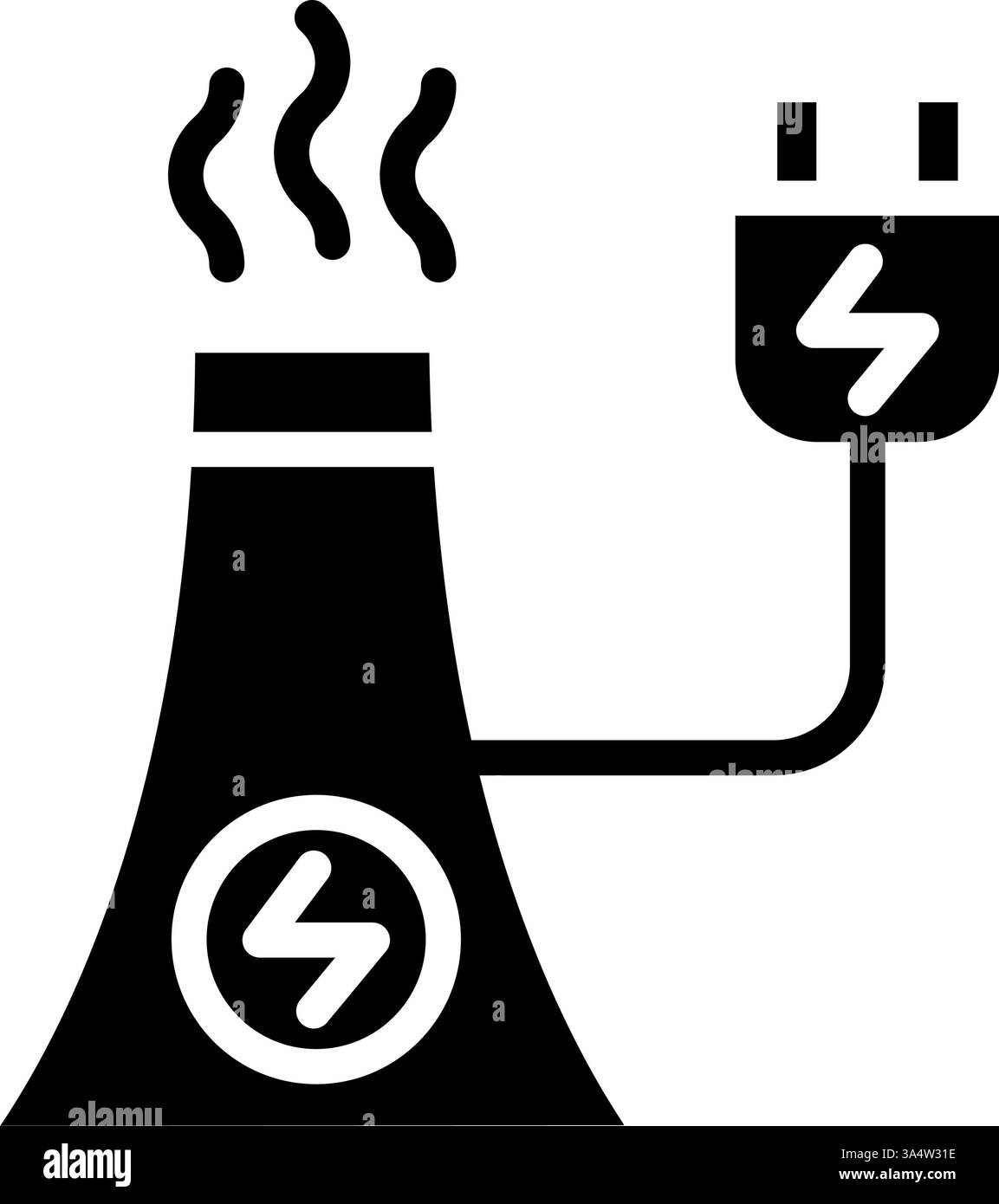 Icon Glyph power plant and plug charging. Renewable energy, ecology and ...