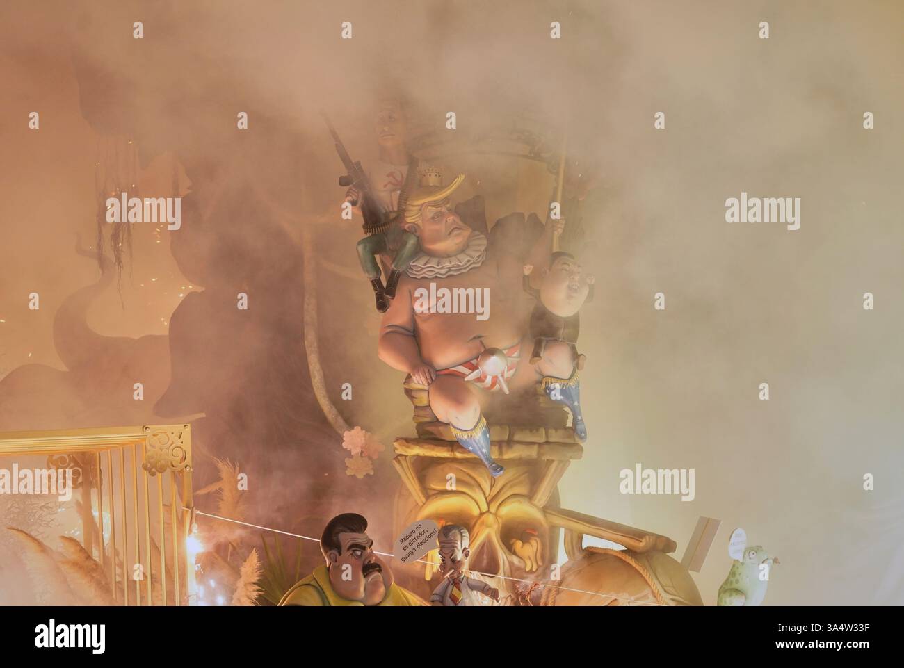 Cardboard sculptures known as "Ninots" depicting U.S. President Donald ...