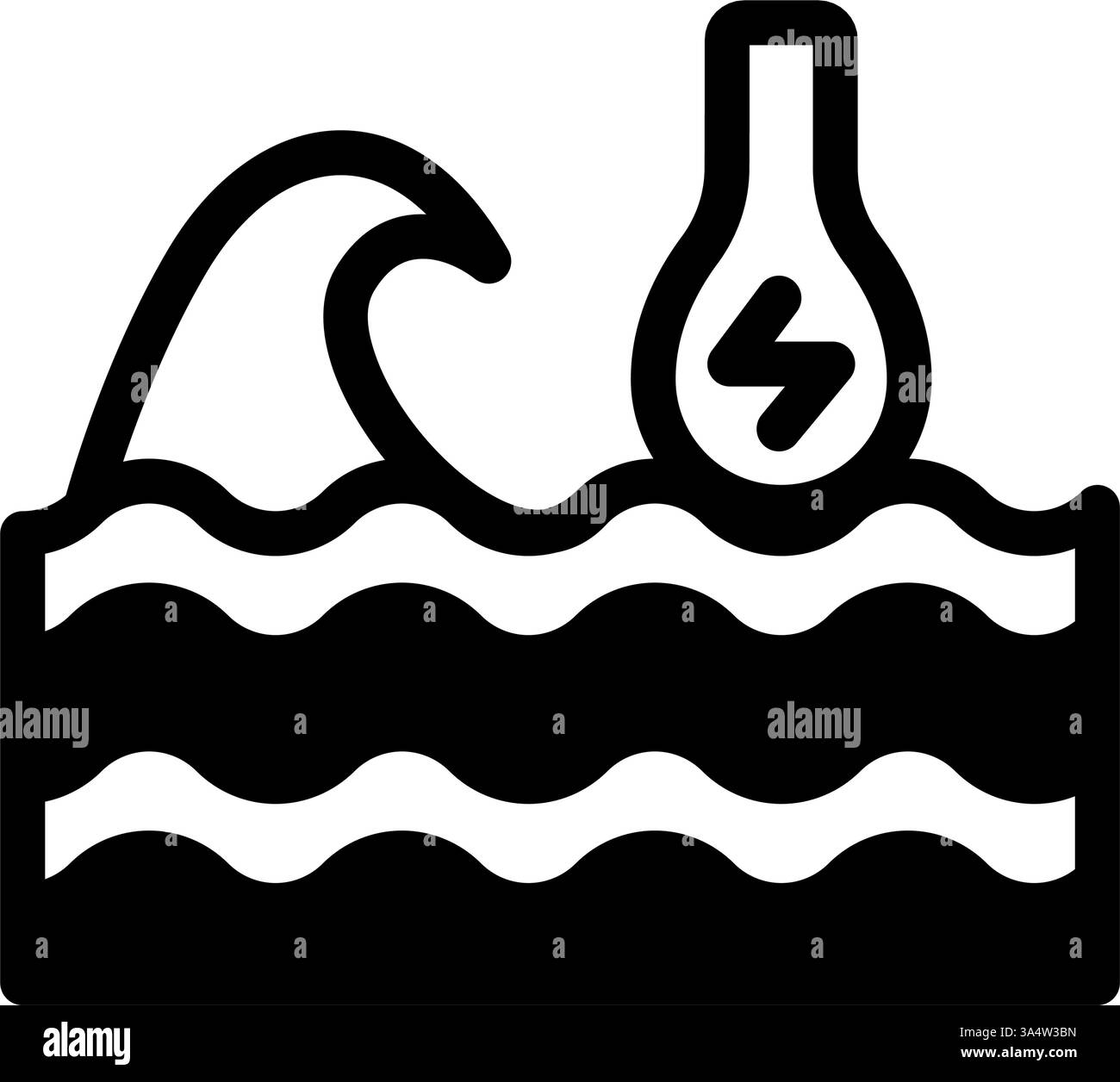Icon Semi Solid wave energy. Renewable energy, ecology and energy ...