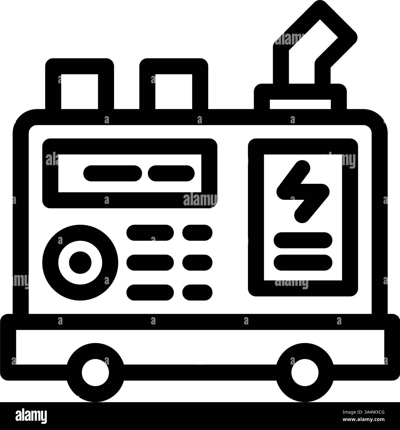 Icon Line portable generator diesel engine power source. Renewable energy, ecology and energy ...
