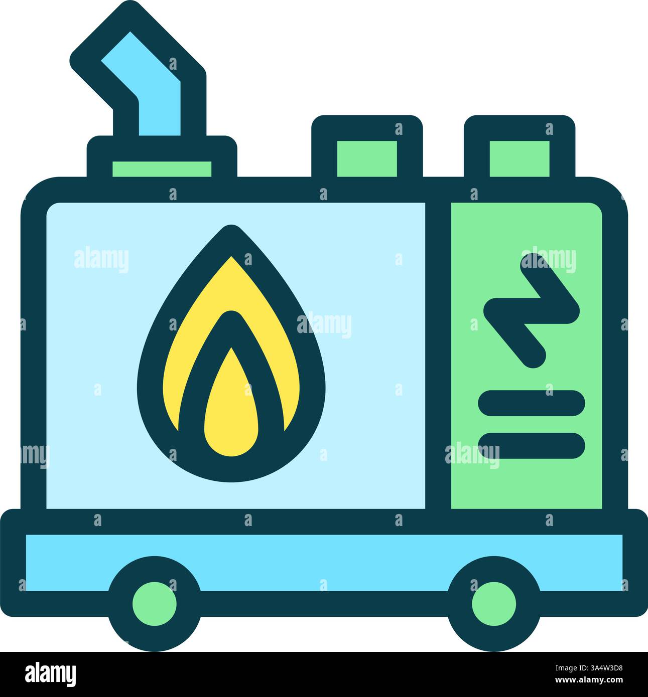 Icon Line Colored portable generator diesel engine power source ...