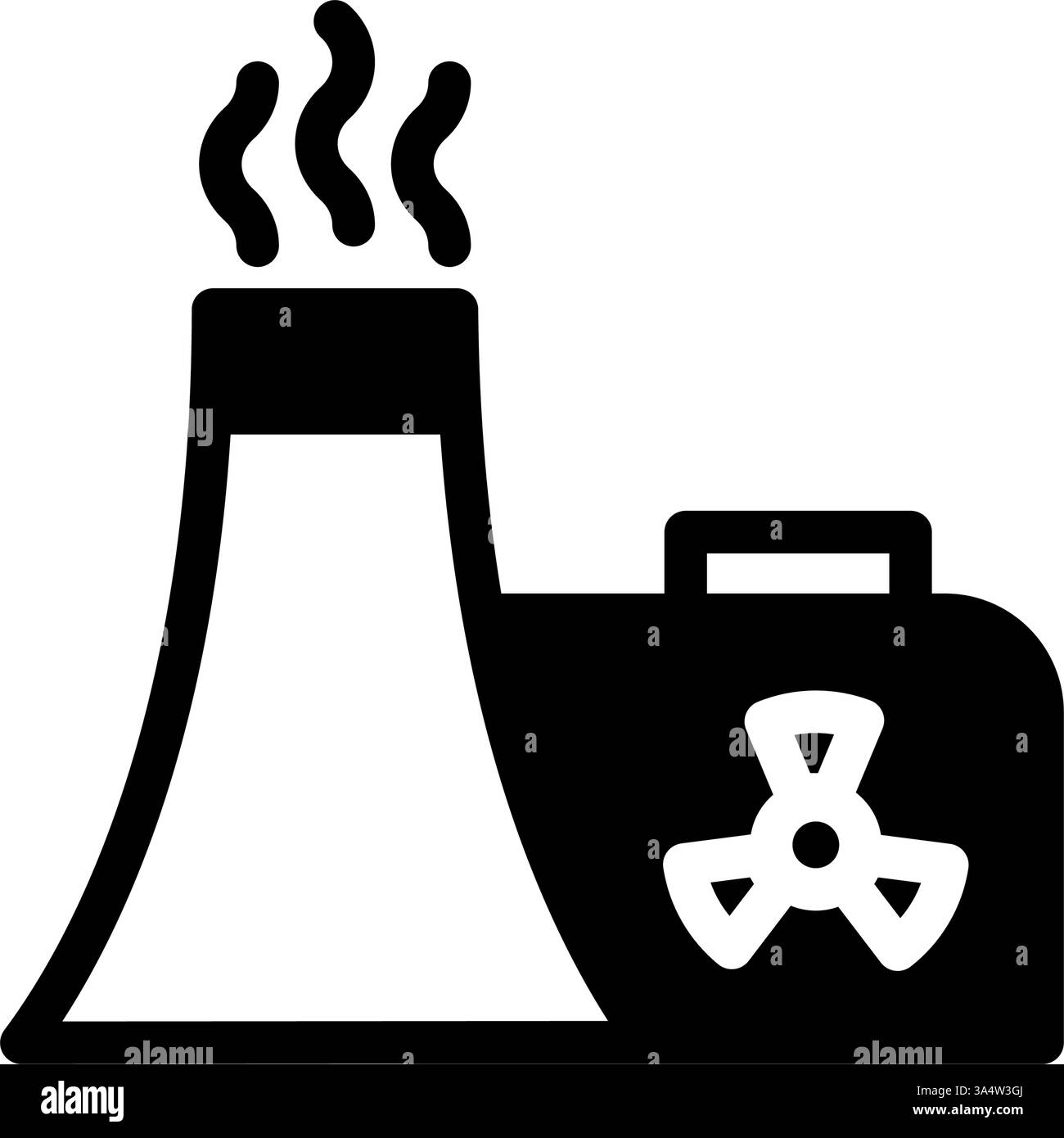 Icon Semi Solid nuclear reactor power plant. Renewable energy, ecology ...