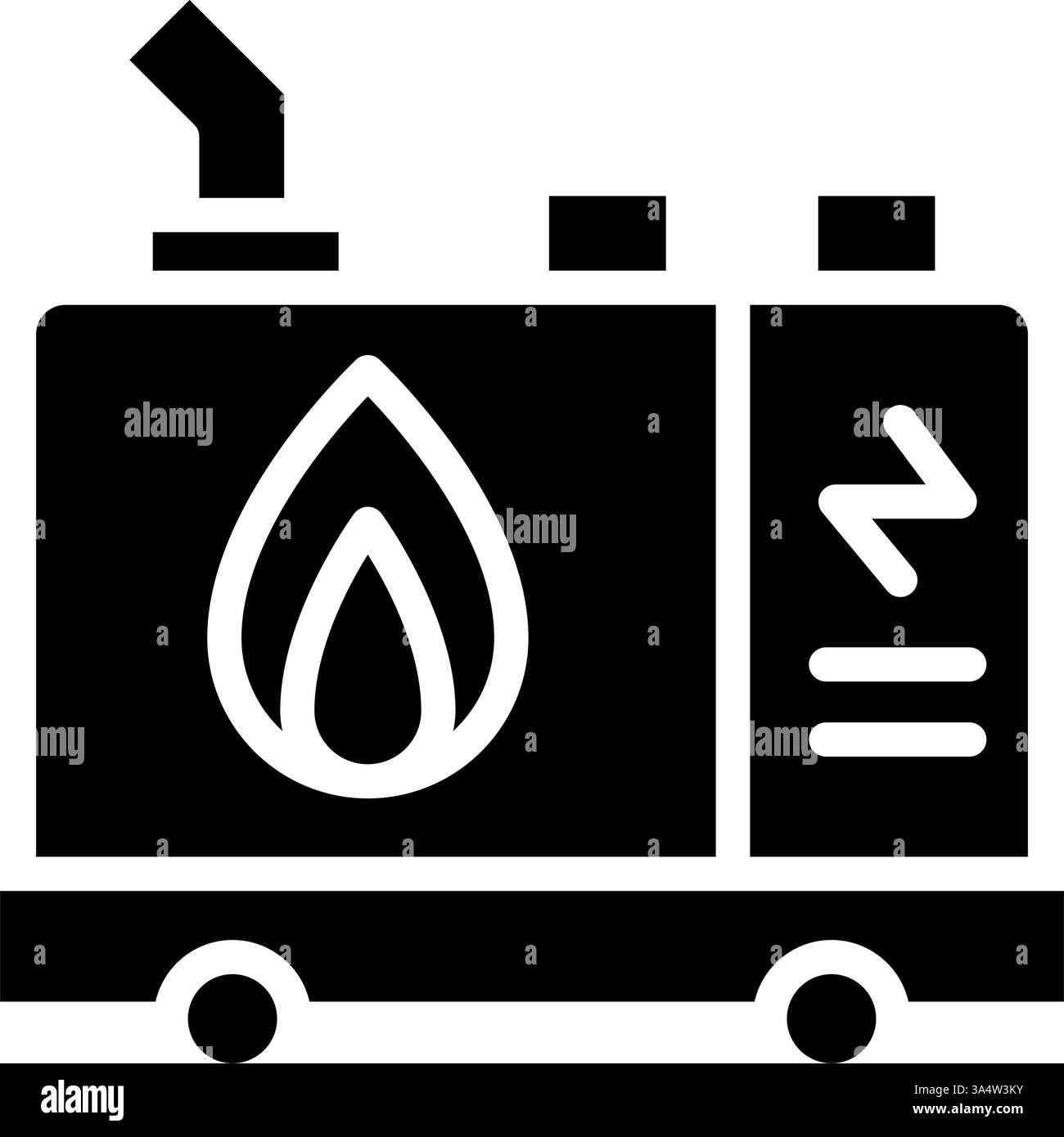 Icon Glyph portable generator diesel engine power source. Renewable ...