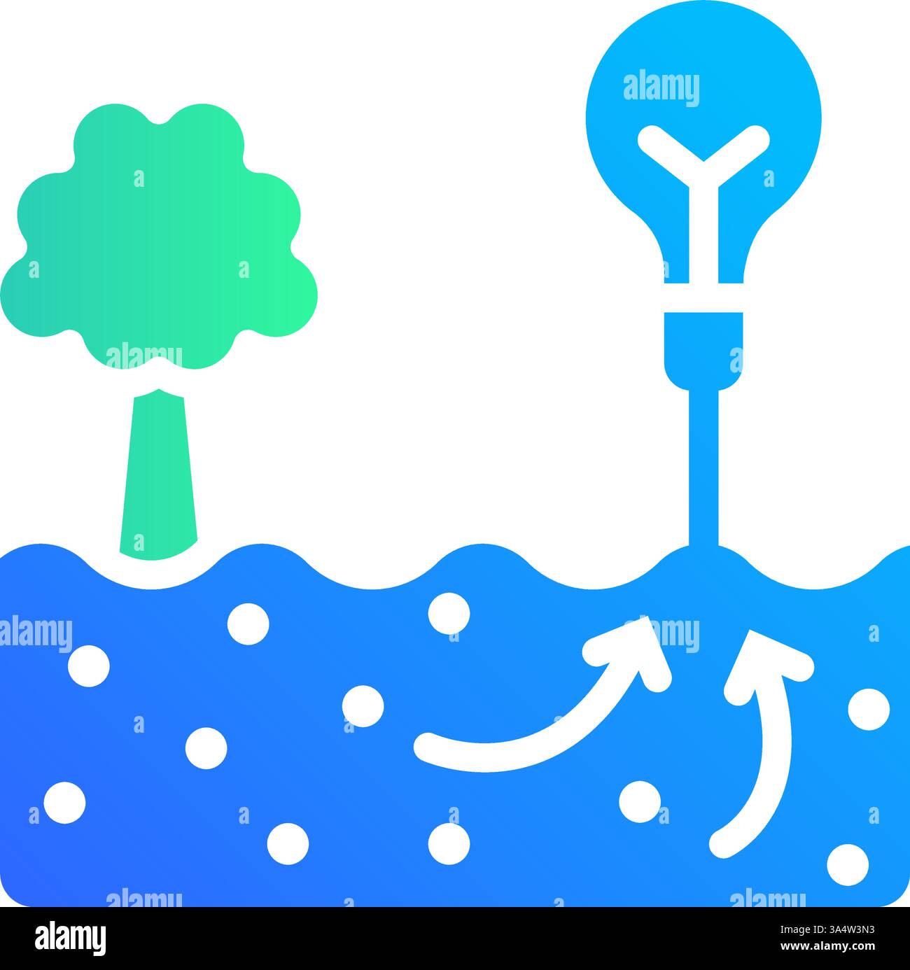 Icon Flat Gradient geothermal and soil energy charging bulb light ...