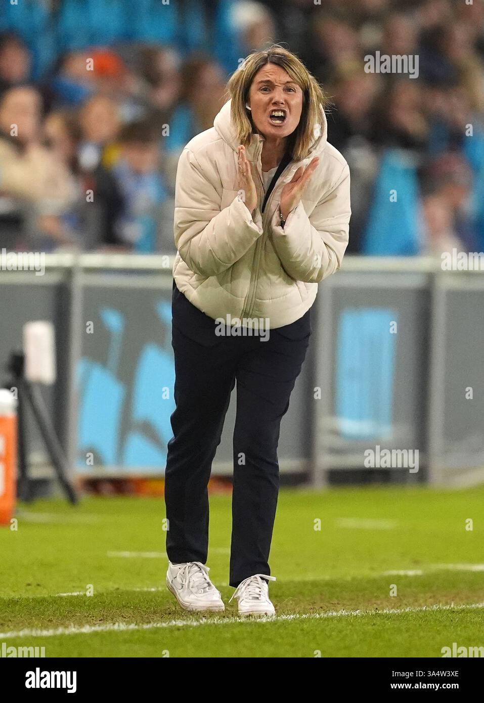 Chelsea manager Sonia Bompastor reacts during the UEFA Women's ...