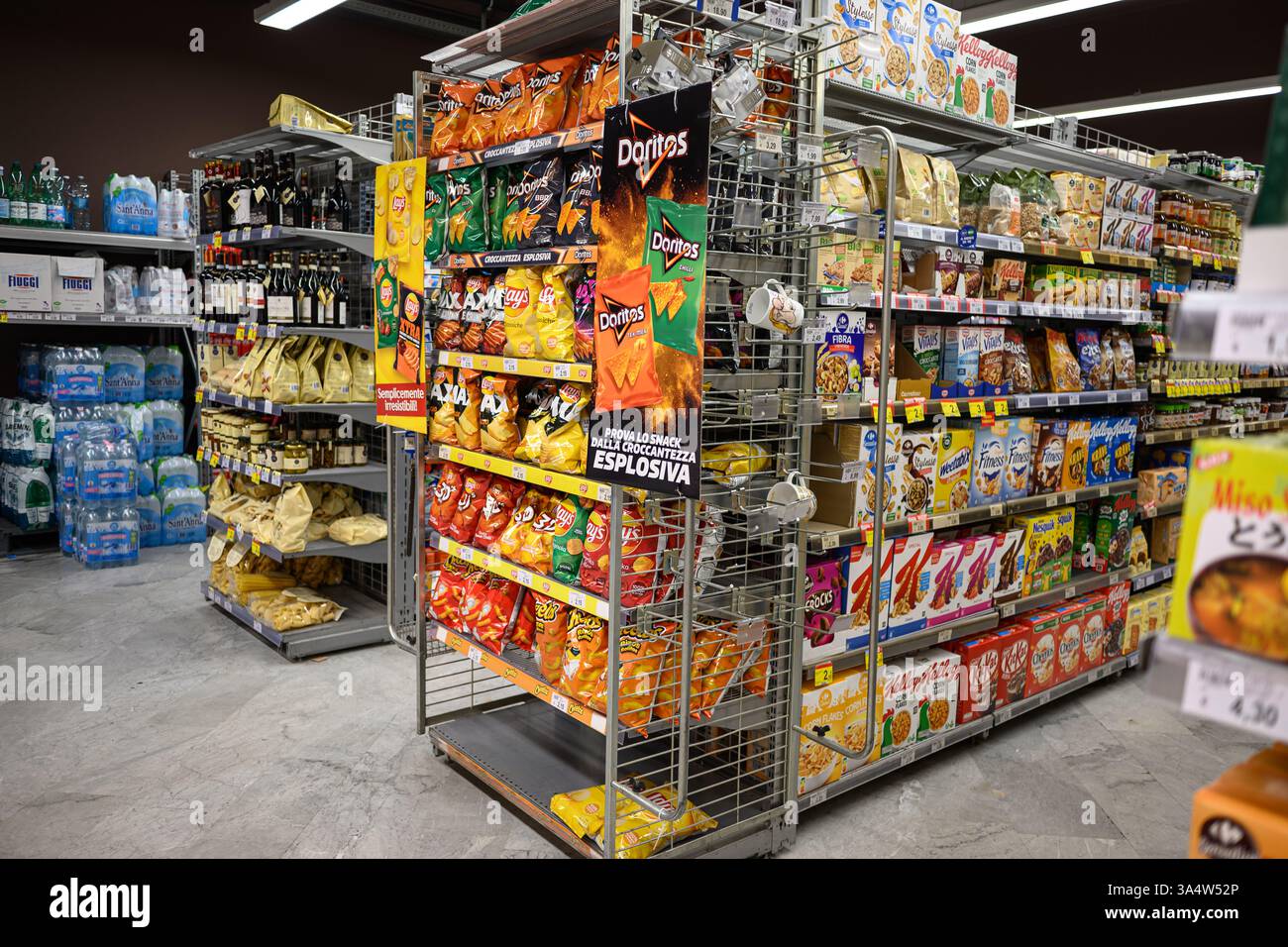 Inside a Carrefour Express convenience store – Milan, Italy – 03 March ...