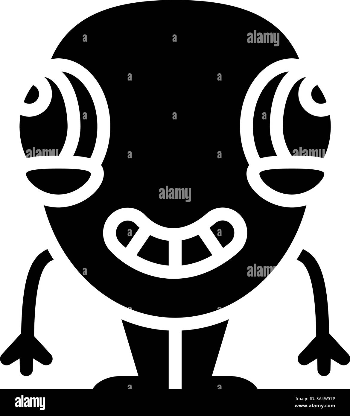 monster big eyes cute glyph icon vector illustration Stock Vector Image ...