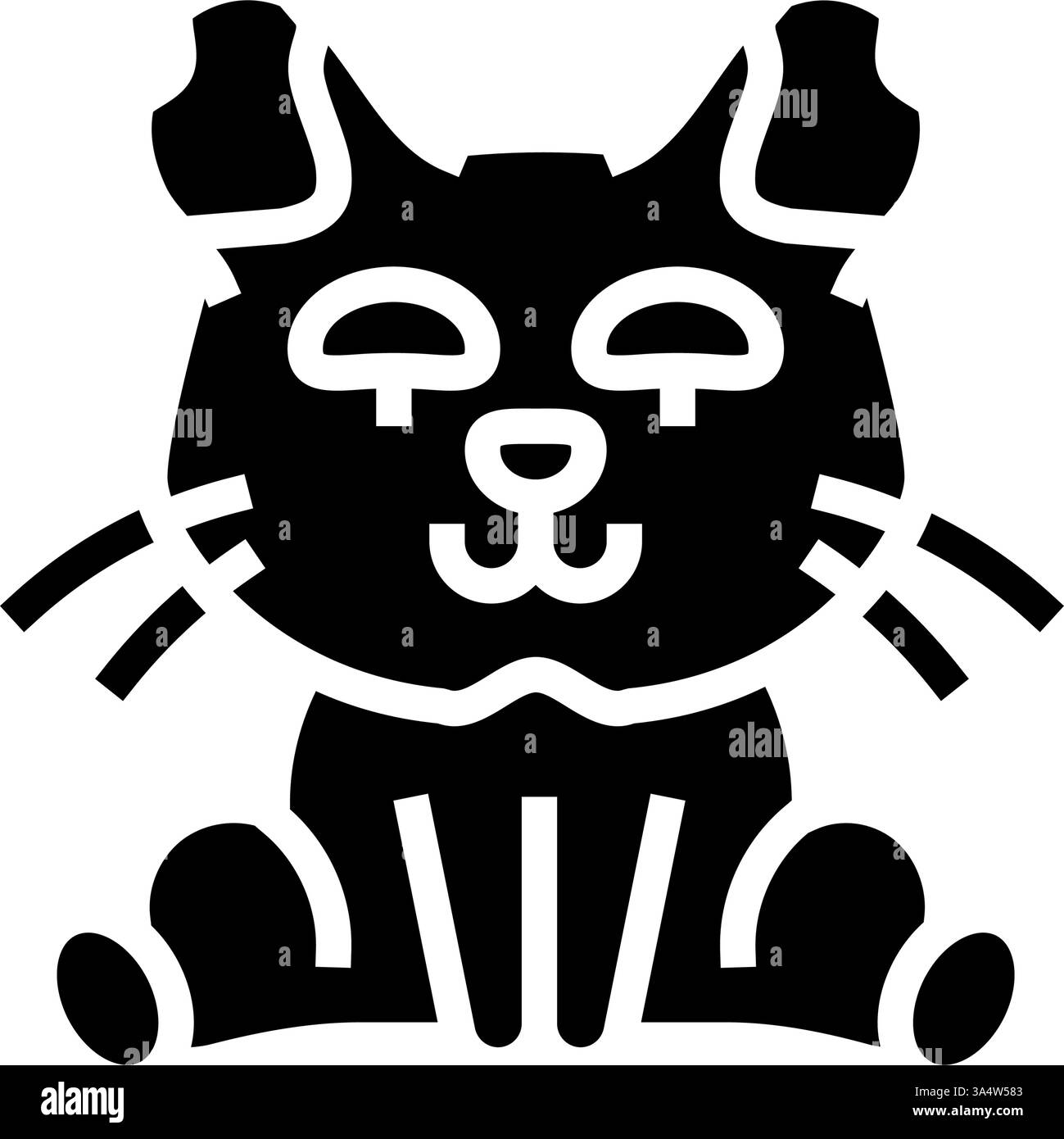 fluffy monster cute glyph icon vector illustration Stock Vector Image ...