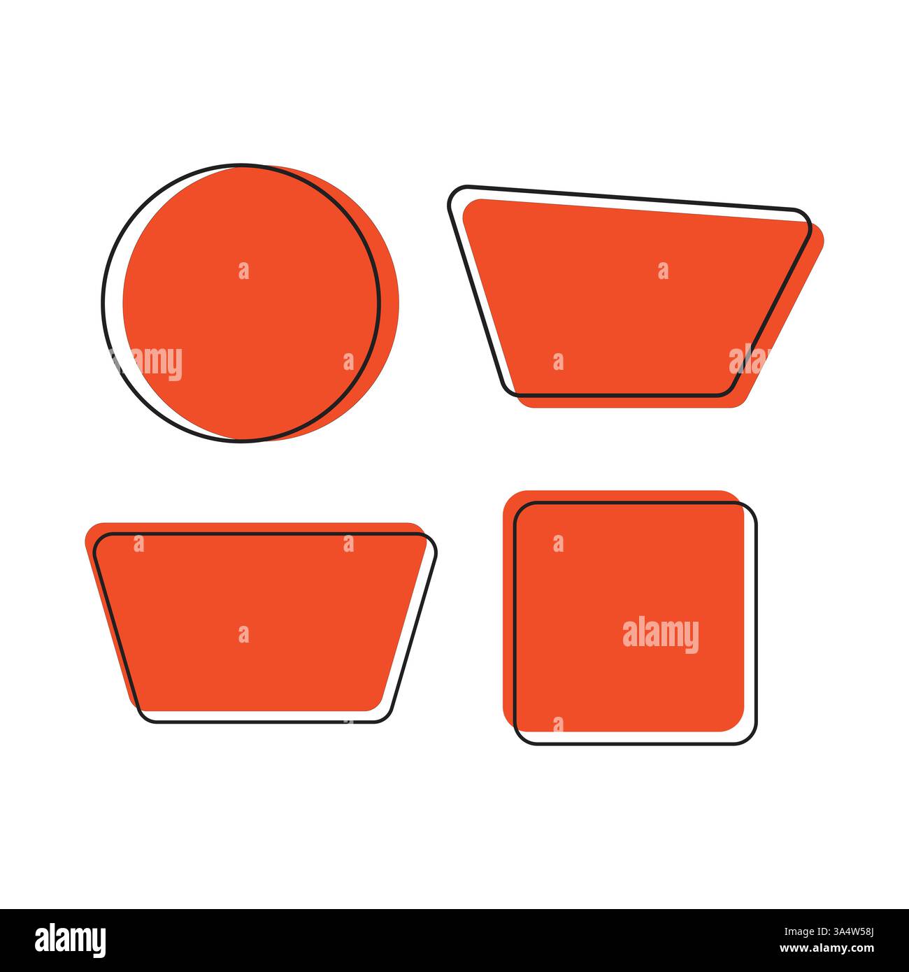 Set element shape geometry with outline unique design Stock Vector ...
