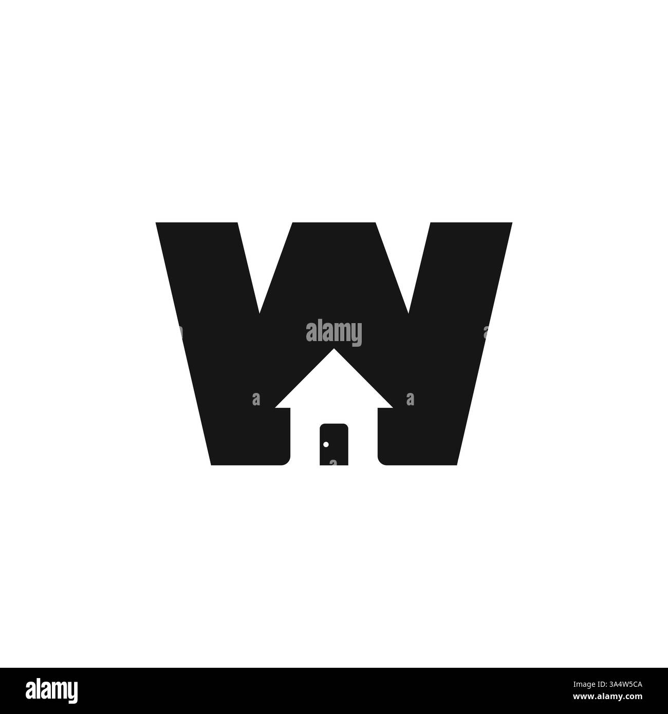 Logo letter W house black minimalist unique design Stock Vector Image ...
