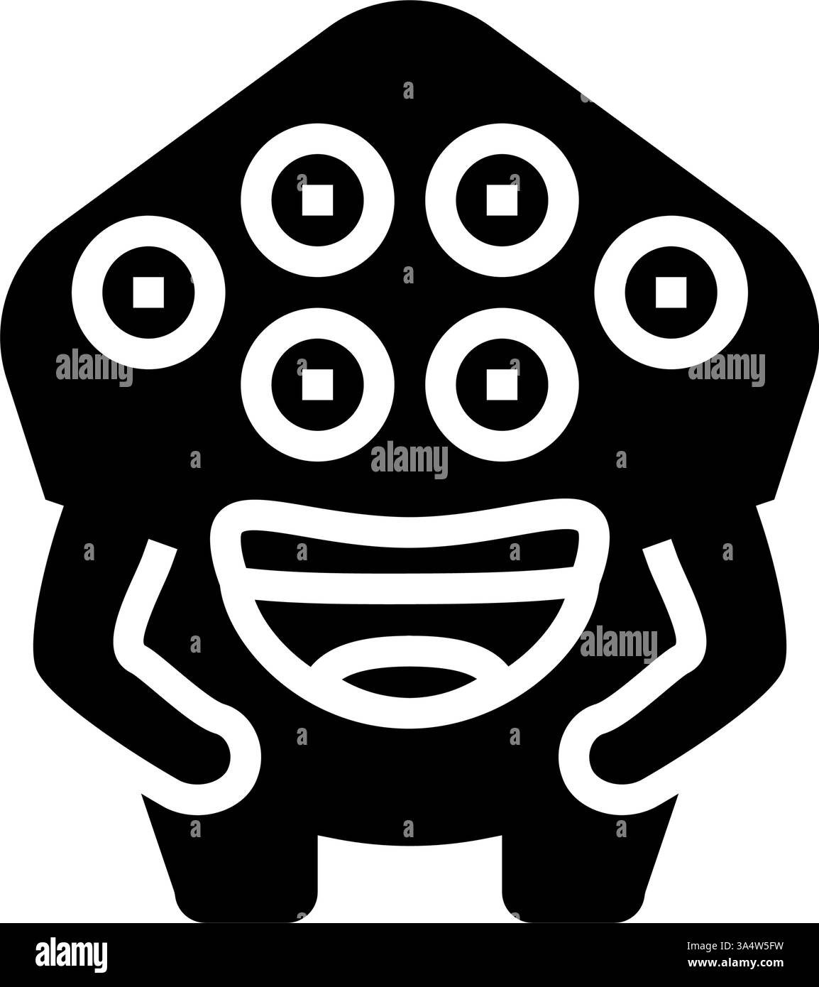 multiple eyes cute monster glyph icon vector illustration Stock Vector ...