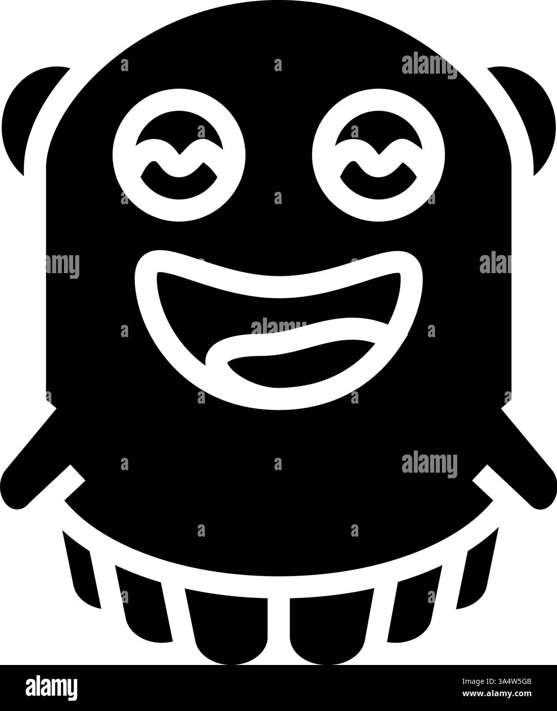pink monster cute glyph icon vector illustration Stock Vector Image ...