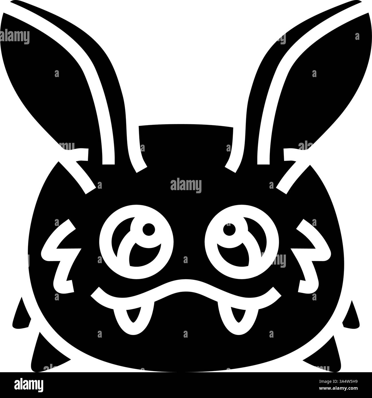 furry ears cute monster glyph icon vector illustration Stock Vector ...
