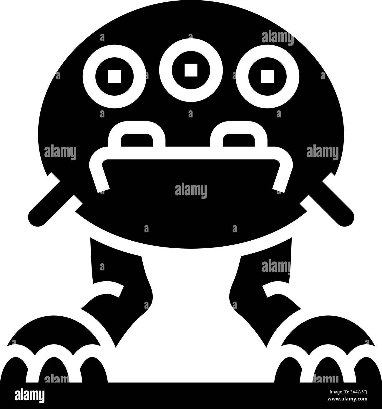 big feet cute monster glyph icon vector illustration Stock Vector Image ...