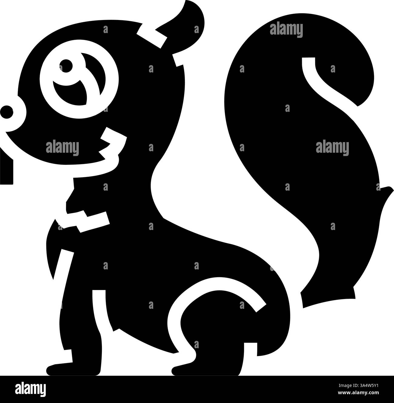 fluffy tail cute monster glyph icon vector illustration Stock Vector ...