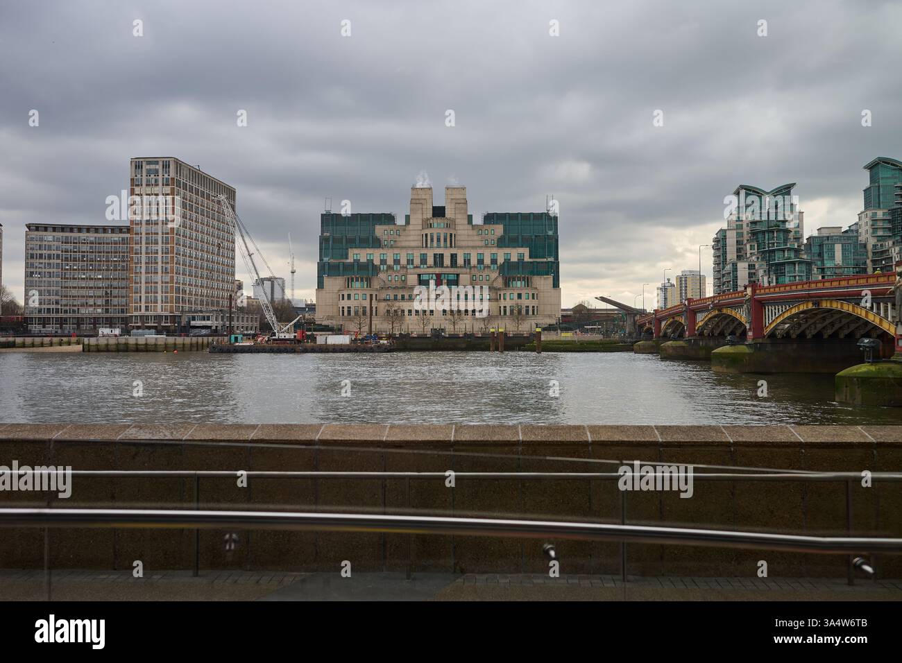 12 Mar 2025 - LondonUK : MI6 secret service building in front of river ...
