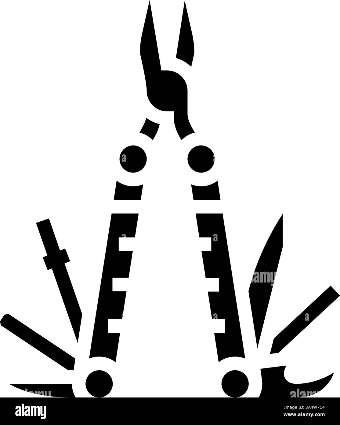 multi tool titanium glyph icon vector illustration Stock Vector Image ...