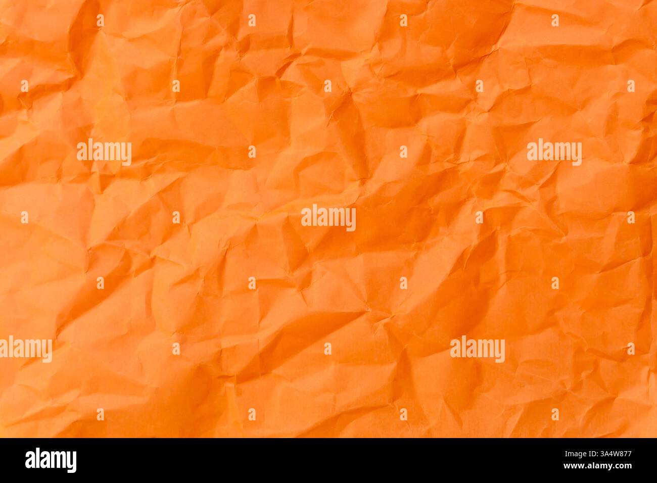 Top view and full frame of wrinkled or crumpled orange paper texture is ...