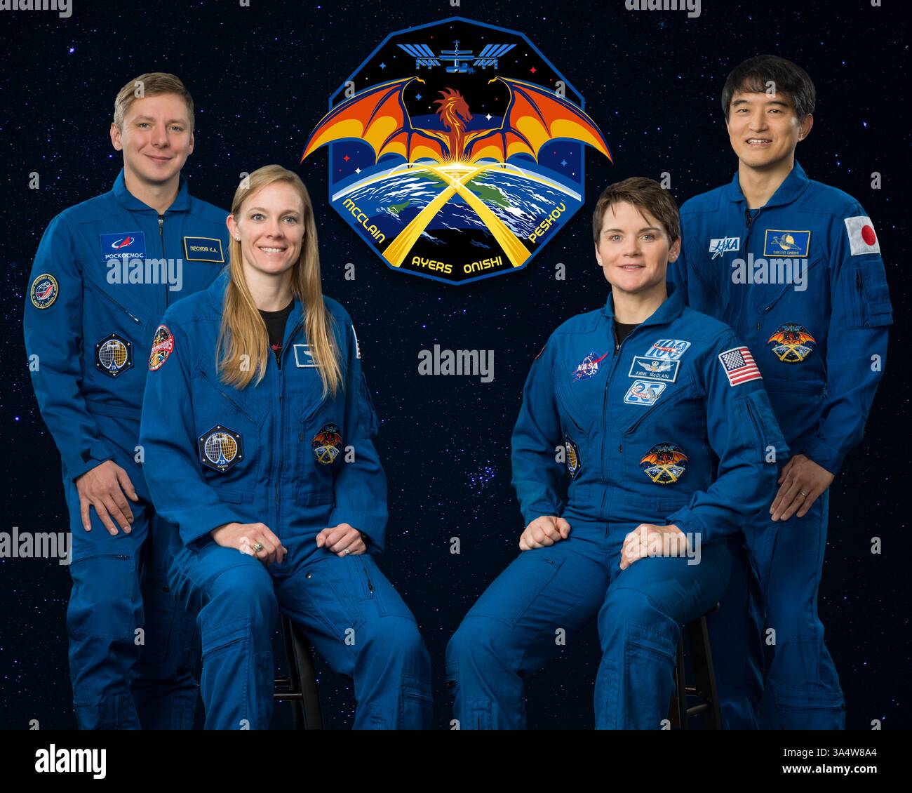 Usa. 20th Feb, 2025. Official crew portrait for NASA's SpaceX Crew-10 ...