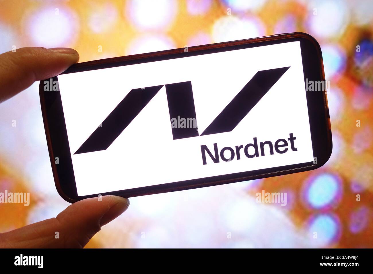 In this photo illustration, the Nordnet AB company logo is seen ...